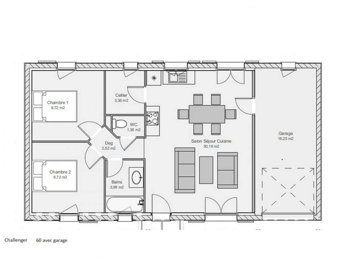 Plan Maison 60M2 | Ventana Blog