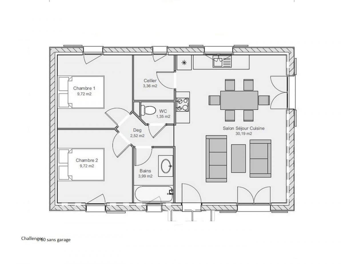 Plan Maison 60m2 2 Chambres | Ventana Blog